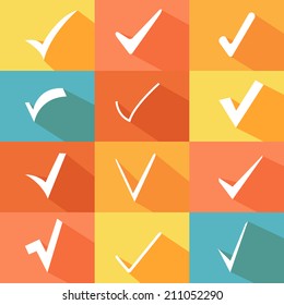 Vector Colorful Check Mark Icons: vector de stock (libre de regalías ...