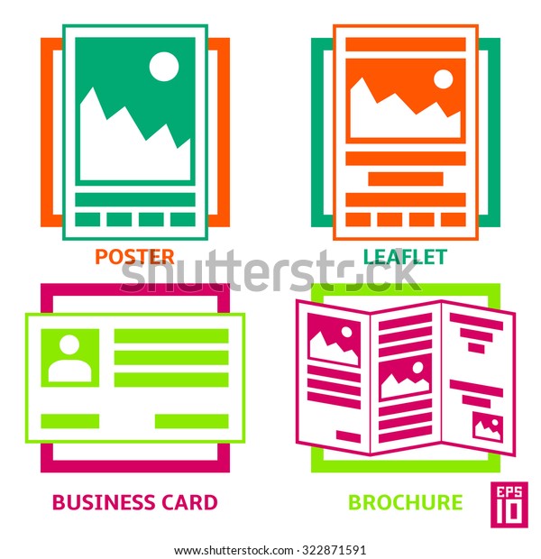Vector Colorful Contrast Posm Icons Set Stock Vector (Royalty Free ...