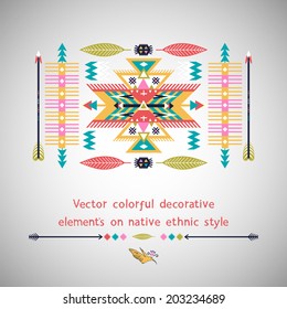 Vector Colorful Decorative Element On Native Stock Vector (Royalty Free ...