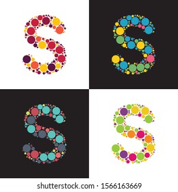Vector Colorful Dotted Letter S Filled Stock Vector (Royalty Free ...