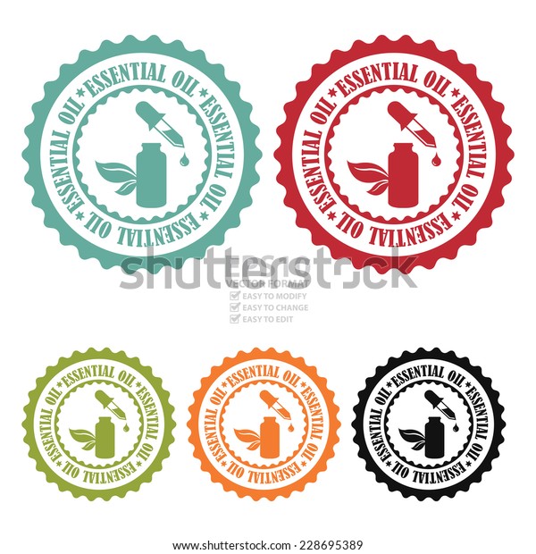 Vector Colorful Essential Oil Stamp Badge Stock Vector (Royalty Free ...