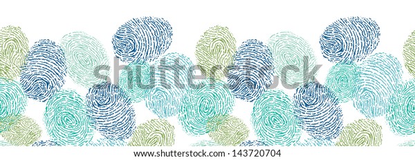 Vector Colorful Fingerprints Horizontal Seamless Pattern Stock Vector ...