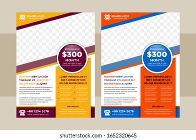 Vector Colorful Flyers Design Template Vertical Stock Vector (Royalty ...