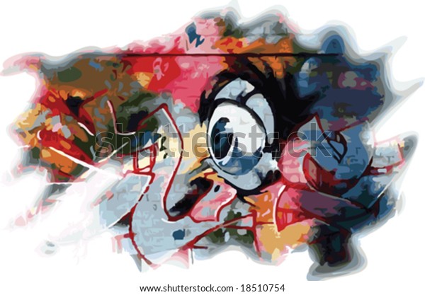 Vector Colorful Graffiti Style Eyeball Design Stock Vector (Royalty ...