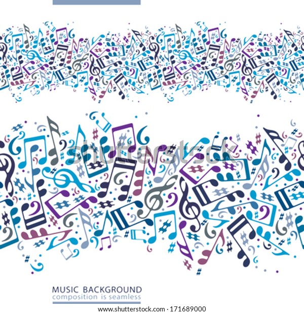 Vector Colorful Horizontal Music Canvas Seamless Stock Vector (Royalty ...