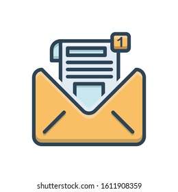 Vector Colorful Icon Inbox Message Stock Vector (Royalty Free ...