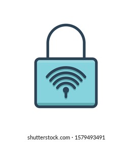 Fingerprint Icon Lock Sign Concept Personal Stock Vector (Royalty Free ...
