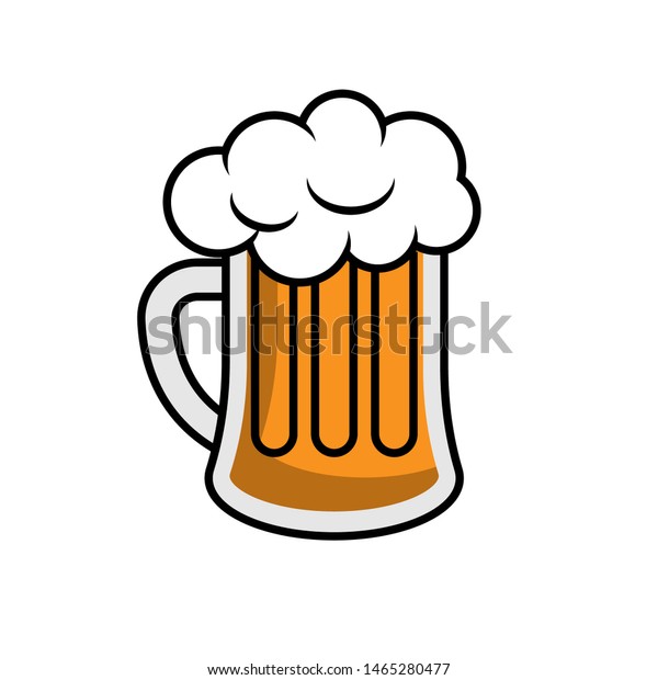 Vector Colorful Illustration Beer Cartoon Sticker Stock Vector (Royalty ...