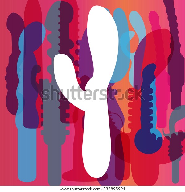 Vector Colorful Illustration Dildo Vibrator Stock Vector Royalty Free