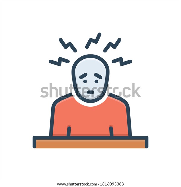 Vector Colorful Illustration Icon Concern Stock Vector (Royalty Free ...