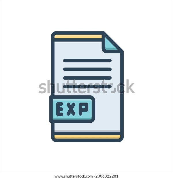 Vector Colorful Illustration Icon Exp Stock Vector (Royalty Free ...