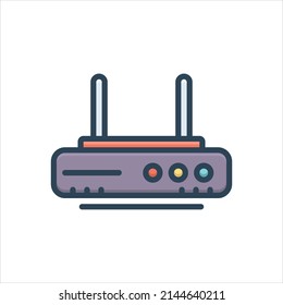 Vector Colorful Illustration Icon Modem Stock Vector (Royalty Free ...