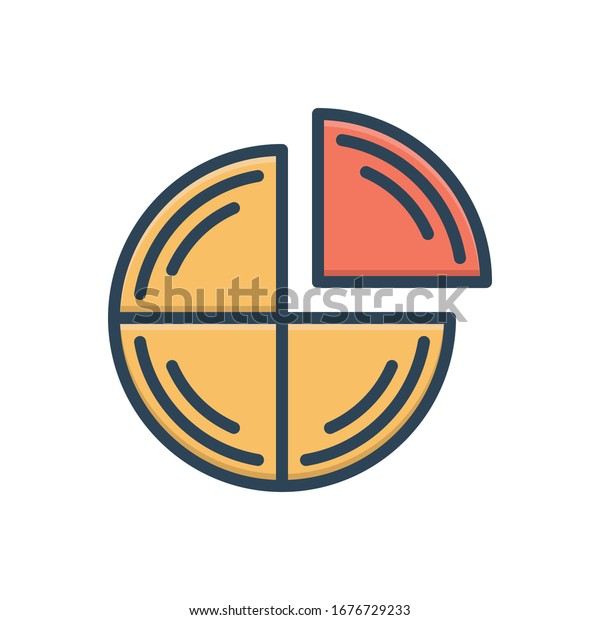 Vector colorful illustration icon for quarter