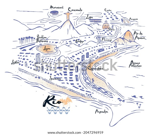 Vector Colorful Illustration Map Cartoon Style Stock Vector (Royalty ...