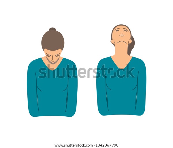 Vector Colorful Illustration Neck Exercises By Stock Vector (Royalty ...