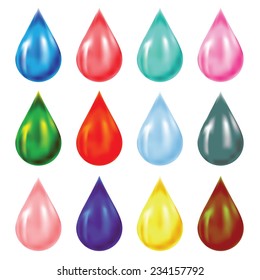 Different Colors Drops Labels Collection Set 스톡 벡터(로열티 프리) 613479869 ...