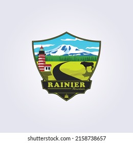 Vector Colorful Logo Mount Rainier Against Stock Vector (Royalty Free ...