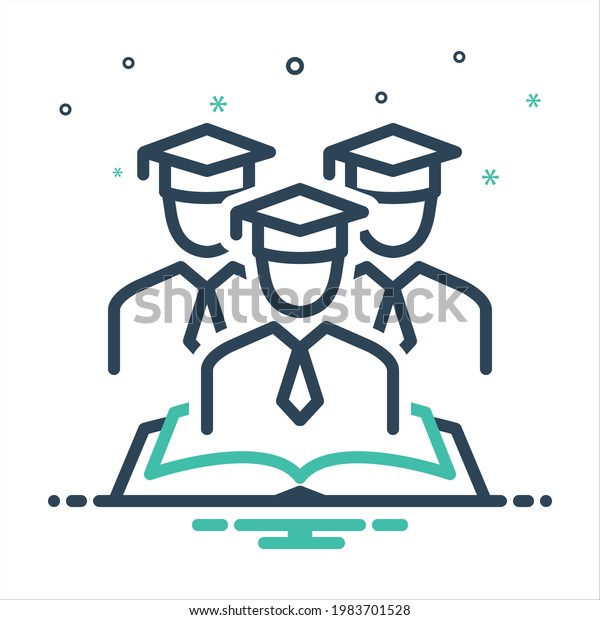 Vector Colorful Mix Icon Alumni Stock Vector (Royalty Free) 1983701528 ...
