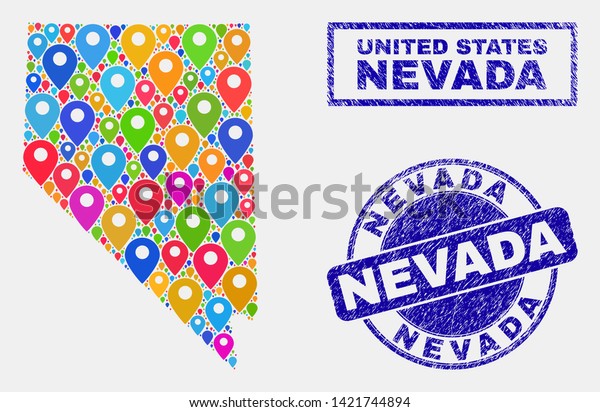 Vector Colorful Mosaic Nevada State Map Stock Vector (Royalty Free ...