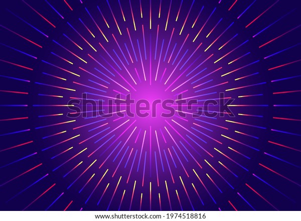 Vector Colorful Neon Light Radius Background Stock Vector (Royalty Free ...