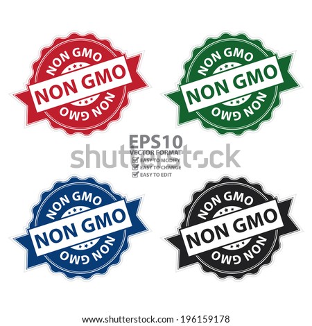Vector Colorful Non GMO Stamp Label Stock Vector (Royalty Free ...
