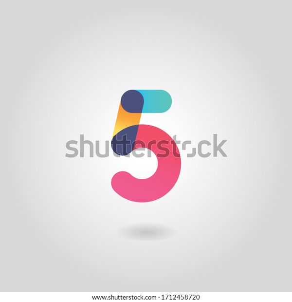 Vector Colorful Number Five Logo Design Stock Vector (Royalty Free ...