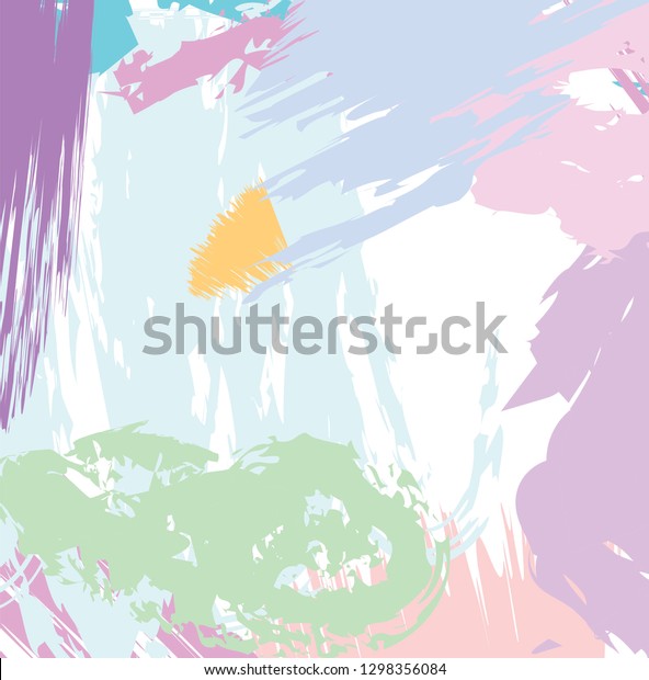 Vector Colorful Pastel Paint Brush Strokes Stock Vector (Royalty Free ...