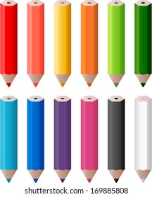 Vector Colorful Pencil Set Separate Layers Stock Vector (Royalty Free ...