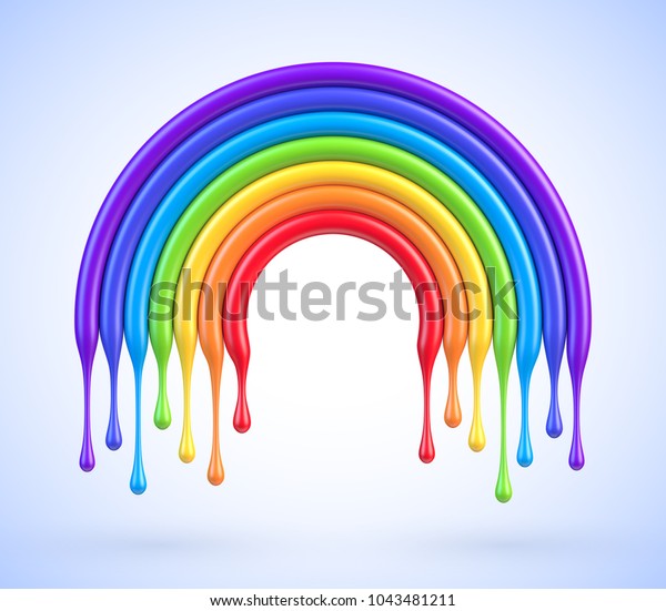 Vector Colorful Rainbow Arch Dripping Paint Stock Vector (Royalty Free ...