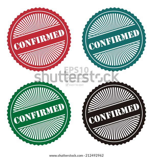Vector Colorful Retro Style Confirmed Icon Stock Vector (Royalty Free ...