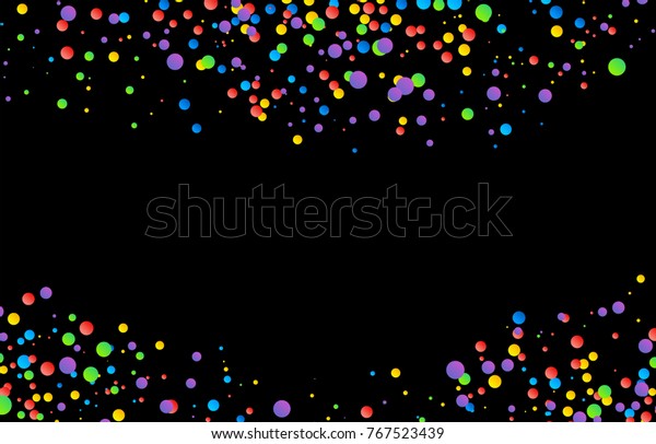 Vector Colorful Round Confetti Frame Isolated Stock Vector (Royalty ...