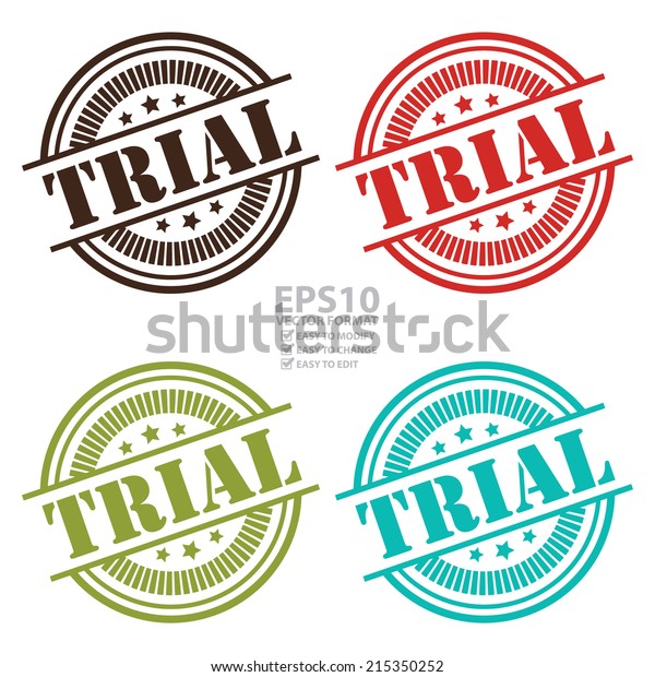 Vector Colorful Trial Iconsticker Label Isolated Stock Vector (Royalty ...