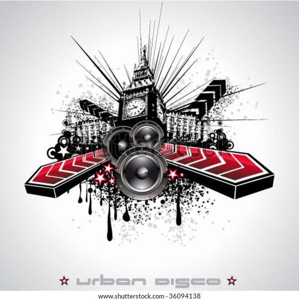 Vector Colorful Urban Music Background Disco Stock Vector (Royalty Free ...