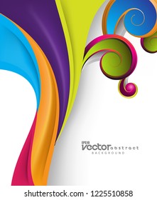 Vector Colorful Wave Swirl Design Background Stock Vector (Royalty Free ...
