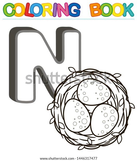 Vector coloring book alphabet with capital letters of the English and ...