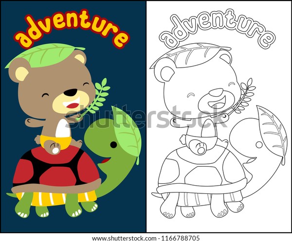 Vector Coloring Book Page Funny Animals Stock Vector (Royalty Free ...