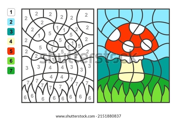 Vector Coloring Page Color By Numbers: vetor stock (livre de direitos ...