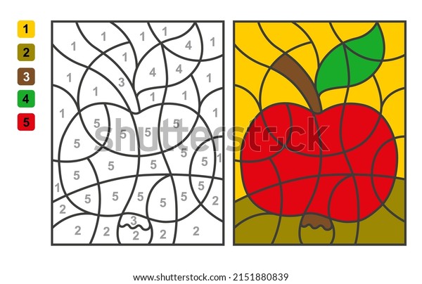 Vector Coloring Page Color By Numbers Stock-vektor (royaltyfri ...