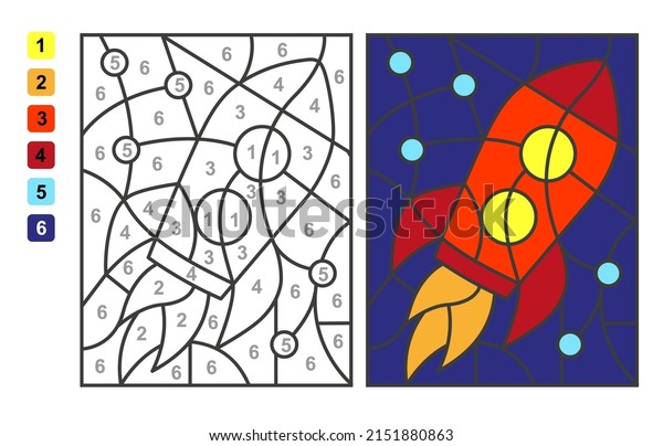 Vector Coloring Page Color By Numbers Stock-vektor (royaltyfri ...