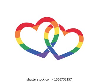 Vector Colour Heart Lgbt Flag Two Stock Vector (Royalty Free) 1566732157
