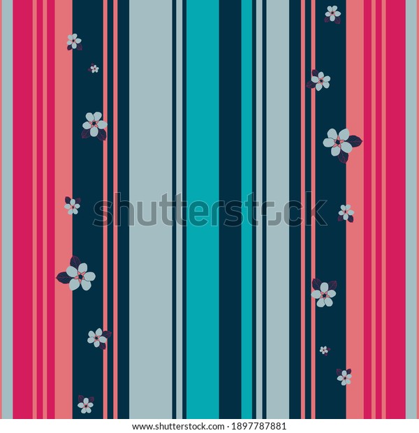 Vector Colourful Flowers Striped Seamless Pattern Stock Vector (Royalty ...