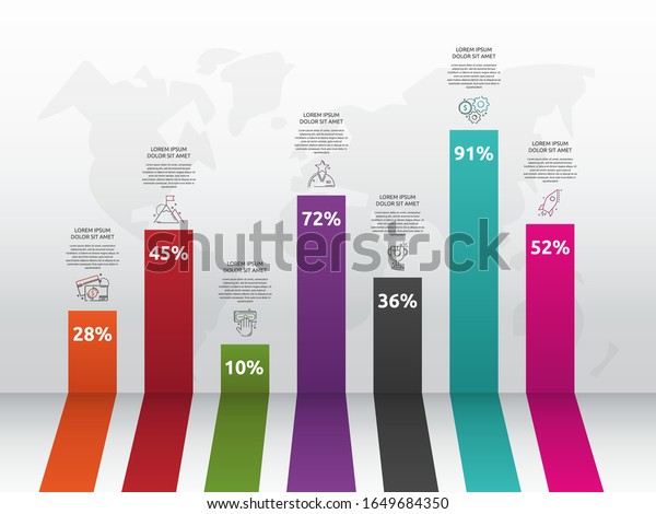 Vector Column Chart Infographics Business Concept Stock Vector (Royalty ...