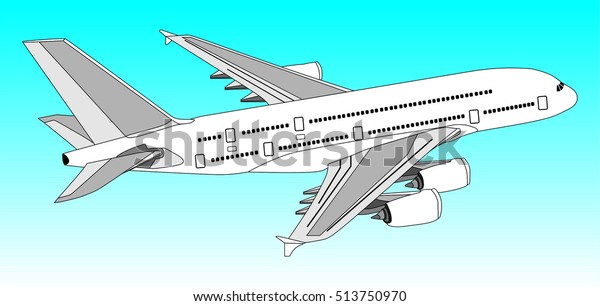 Vector Commercial Jet Aeroplane Flying Clear Stock Vector (Royalty Free ...