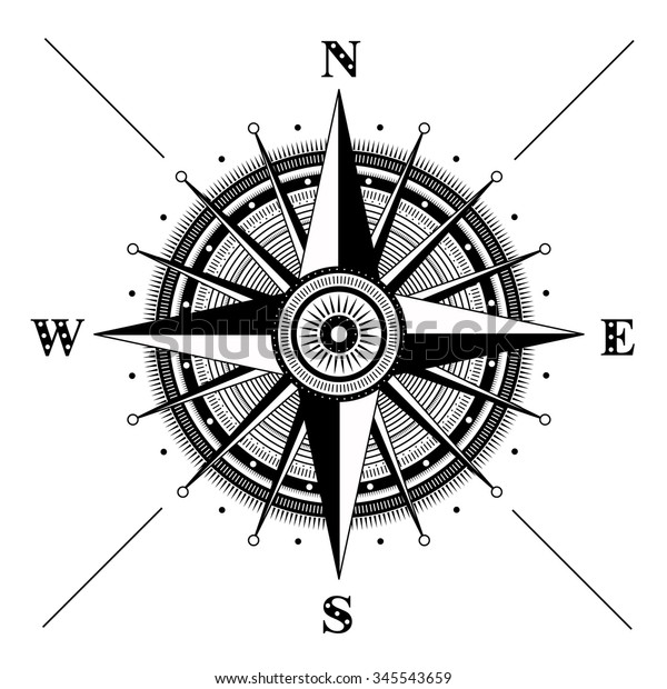 Vector Compass Rose Detailed Illustration Stock Vector (Royalty Free ...