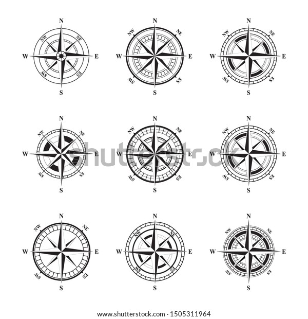 Vector Compass Signs Symbols Logo Stock Vector (Royalty Free ...