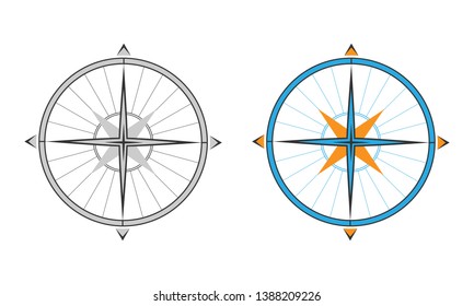 Compass Anchor Blue Tones Vector Mode Stock Vector (Royalty Free ...