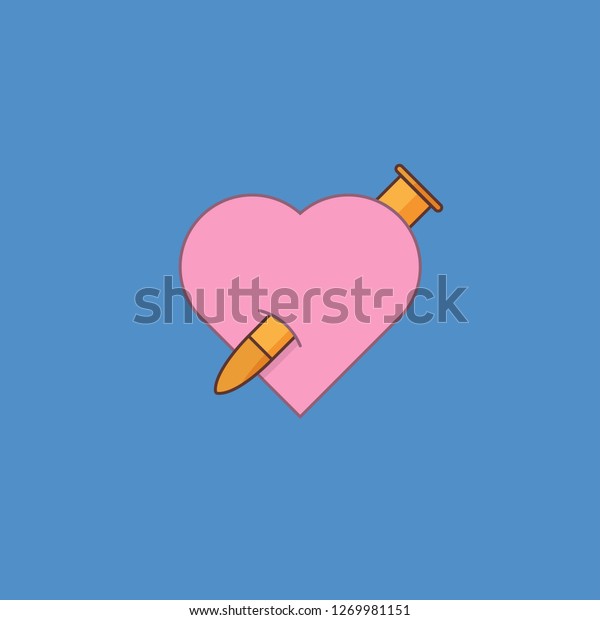 Vector Concept Bullet Hurts Heart Motion Stock Vector (Royalty Free ...