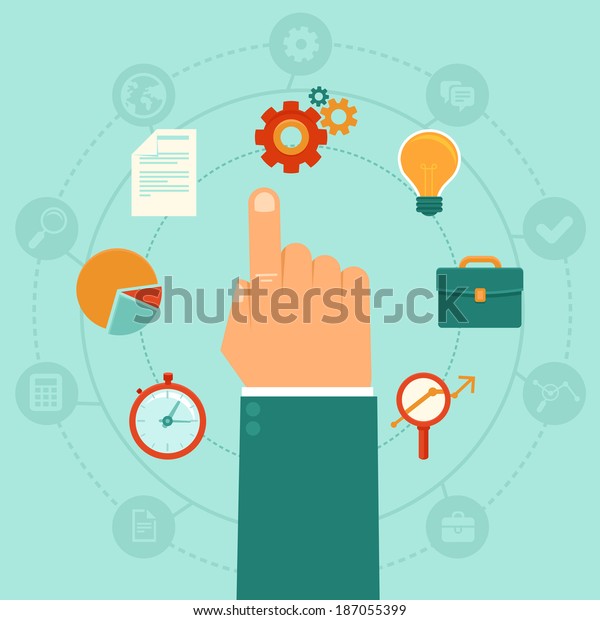 Vector Concept Business Administration Management Icons Stock Vector ...