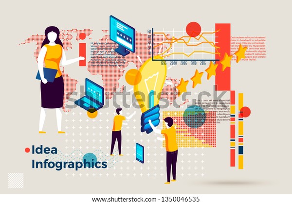Vector Concept Illustration Alphabet Letter Infographics: เวกเตอร์สต็อก ...