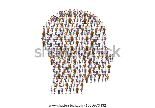 Vector Concept Picture People Composed Shape Stock Vector (Royalty Free ...